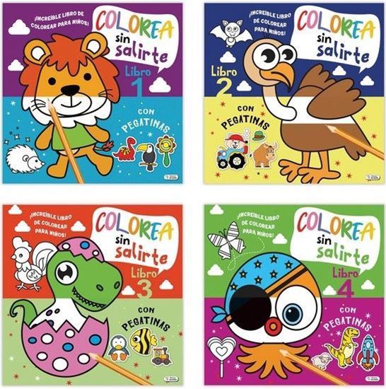 Cuesta Libros. COLOREA SIN SALIRTE (4 TITULOS)